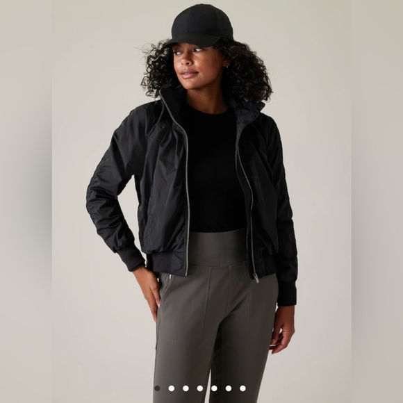 Athleta | Jackets & Coats | Athleta Jetset Bomber Black | Poshmark